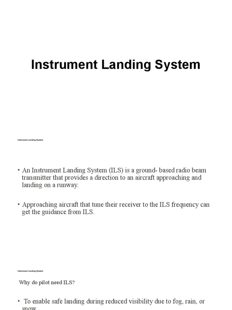 Instrument Landing System | PDF | Aviation | Radio