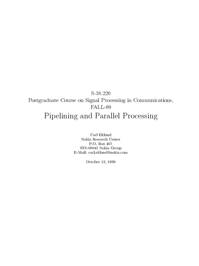 Pipelining and Parallel Processing | PDF | Parallel Computing | Electronic Engineering