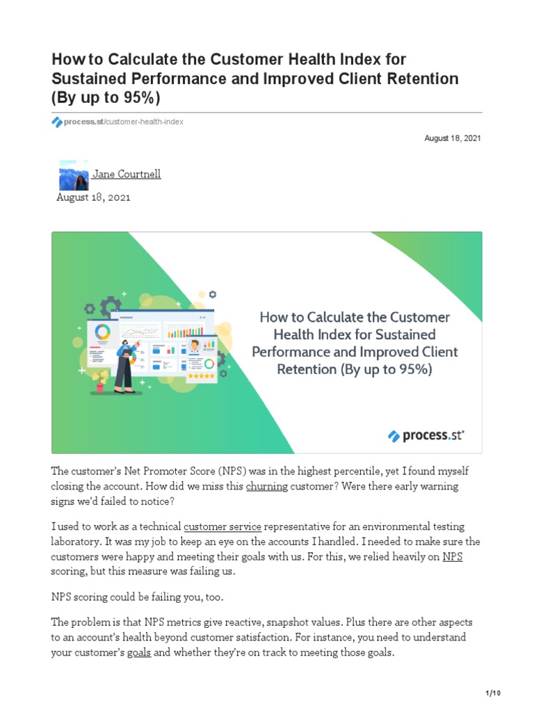 How To Calculate The Customer Health Index For Sustained Performance ...