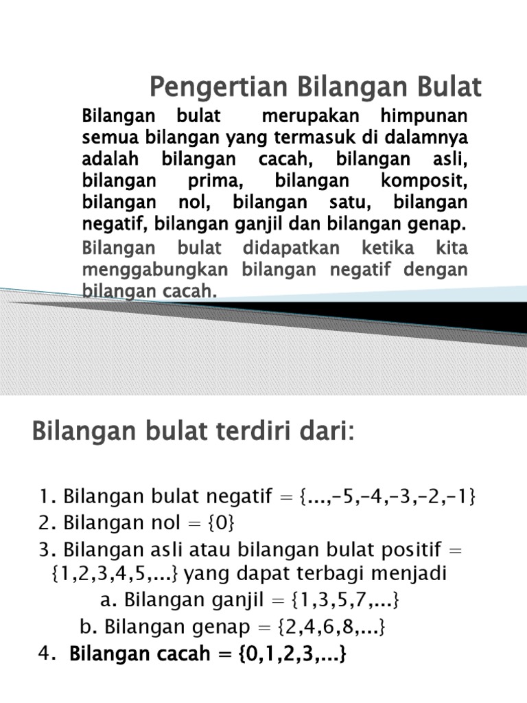 Pengertian Bilangan Bulat | PDF