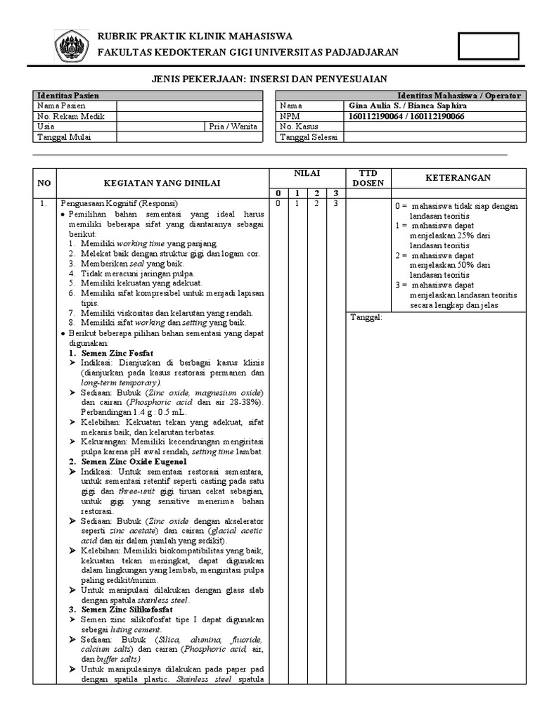 Insersi Dan Penyesuaian (Gina Aulia Suwandi Dan Bianca Saphira) | PDF