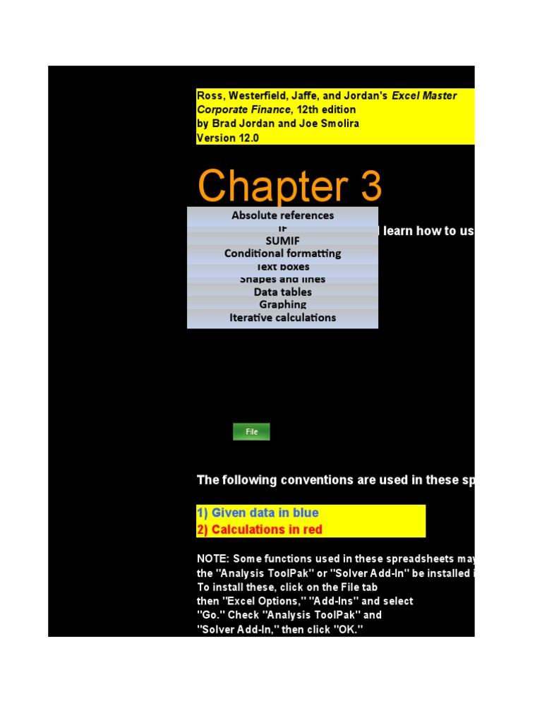 In These Spreadsheets, You Will Learn How To Use The Following Excel ...