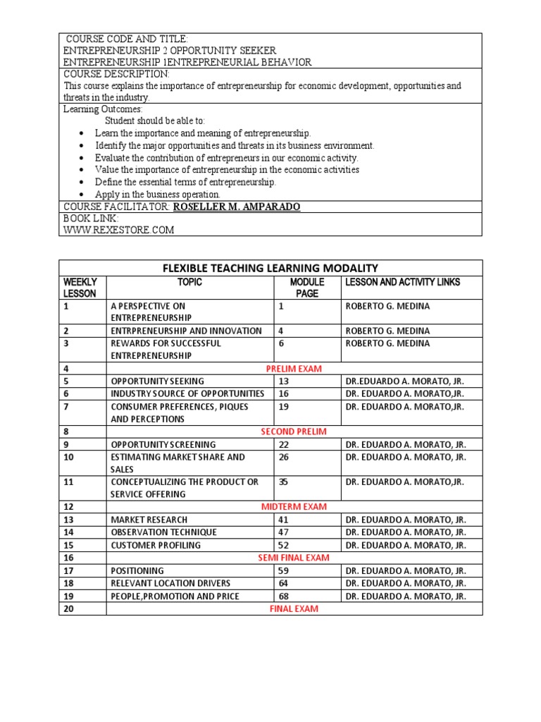 Flexible Teaching Learning Modality: Prelim Exam | PDF ...