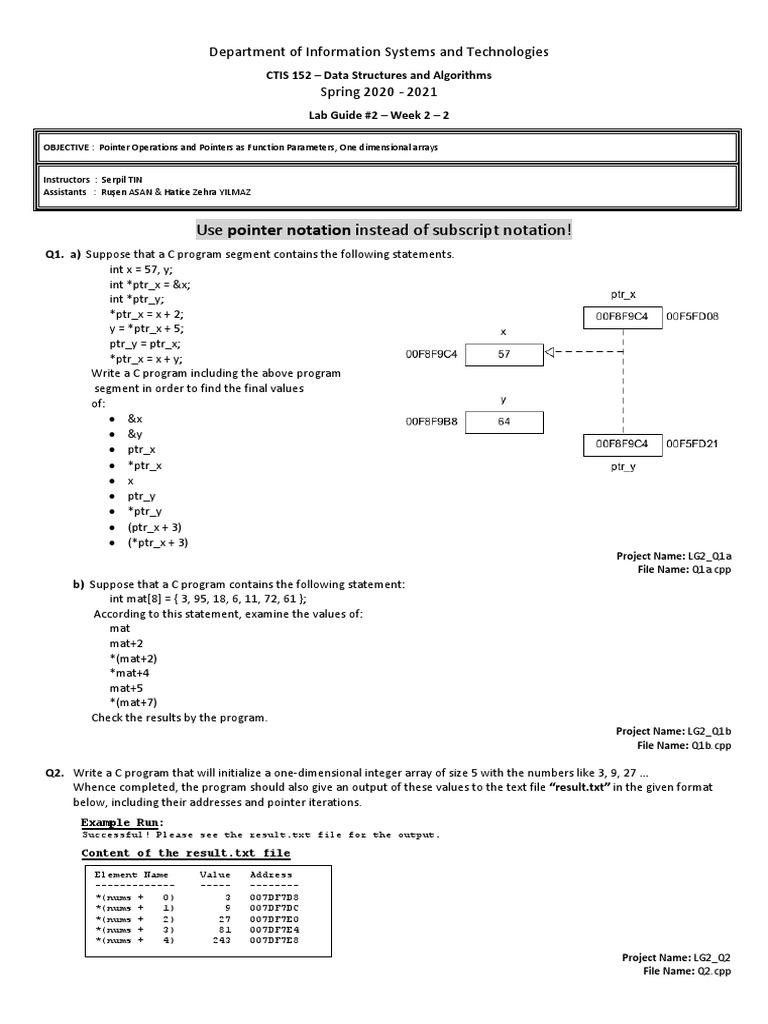Use Pointer Notation Instead of Subscript Notation! | PDF | Matrix (Mathematics) | Pointer ...