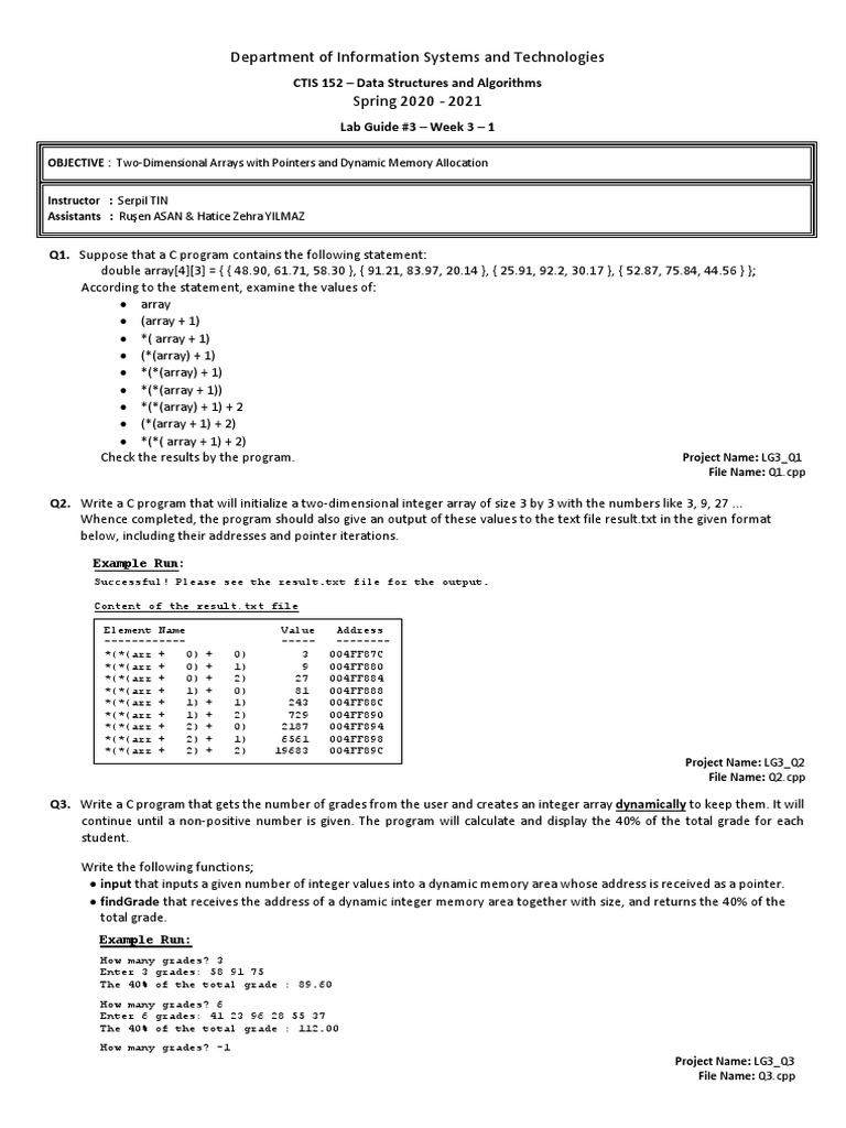 Department of Information Systems and Technologies Spring 2020 - 2021 ...
