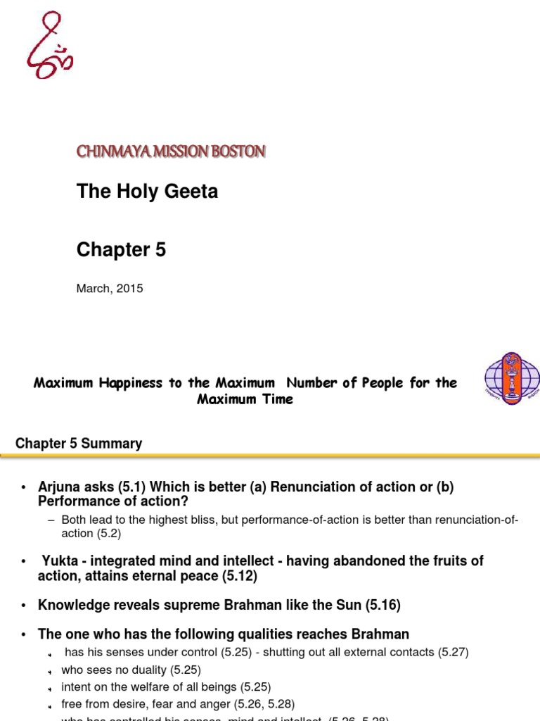 Chinmaya Mission Boston: The Holy Geeta | PDF | Bhagavad Gita | Indian ...
