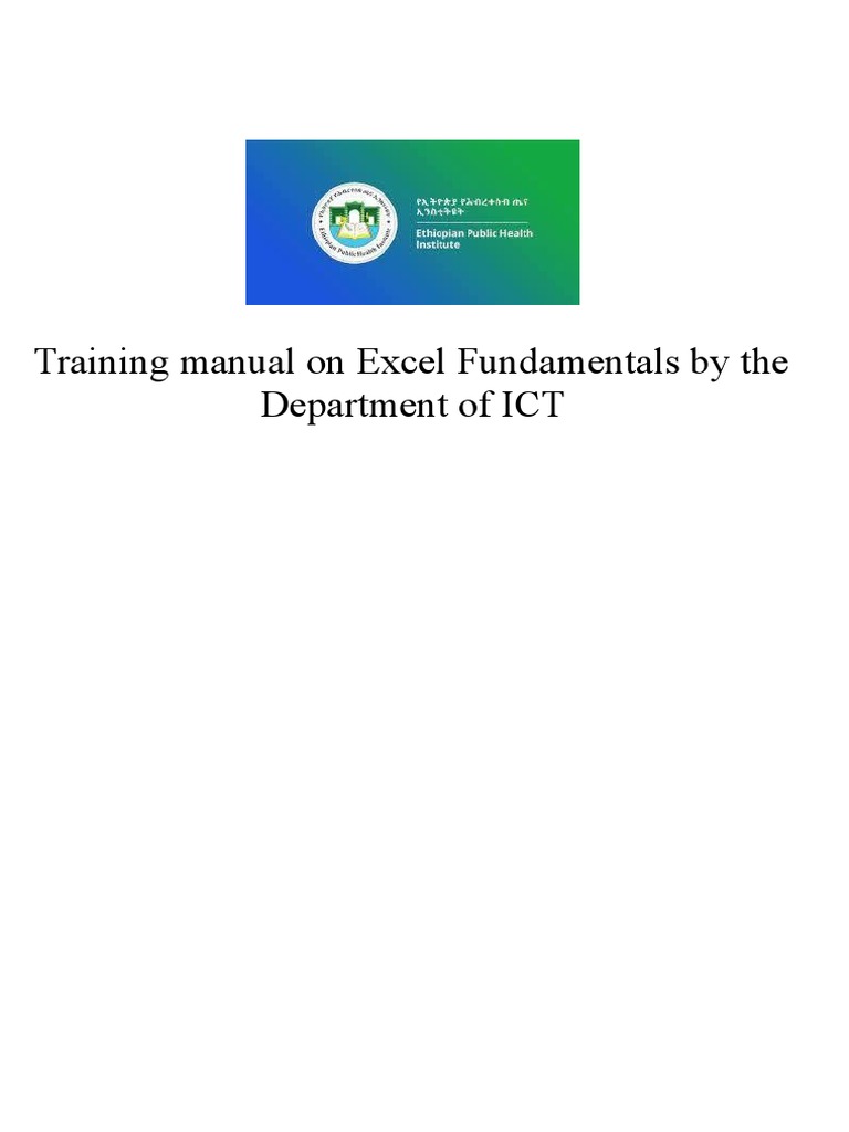 Excel Fundamentals Training Manual | PDF | Microsoft Excel | Typefaces