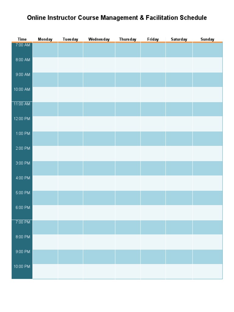 Instructor Schedule Template | PDF