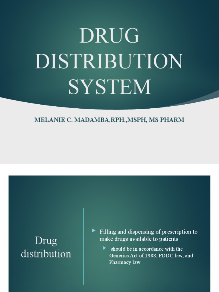 Drug Distribution System Overview | PDF | Medical Prescription | Pharmacy