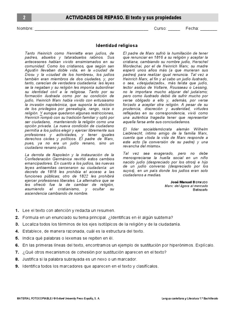 02 Repaso Sol Texto Sus Propiedades | Descargar gratis PDF | Judios | Karl Marx