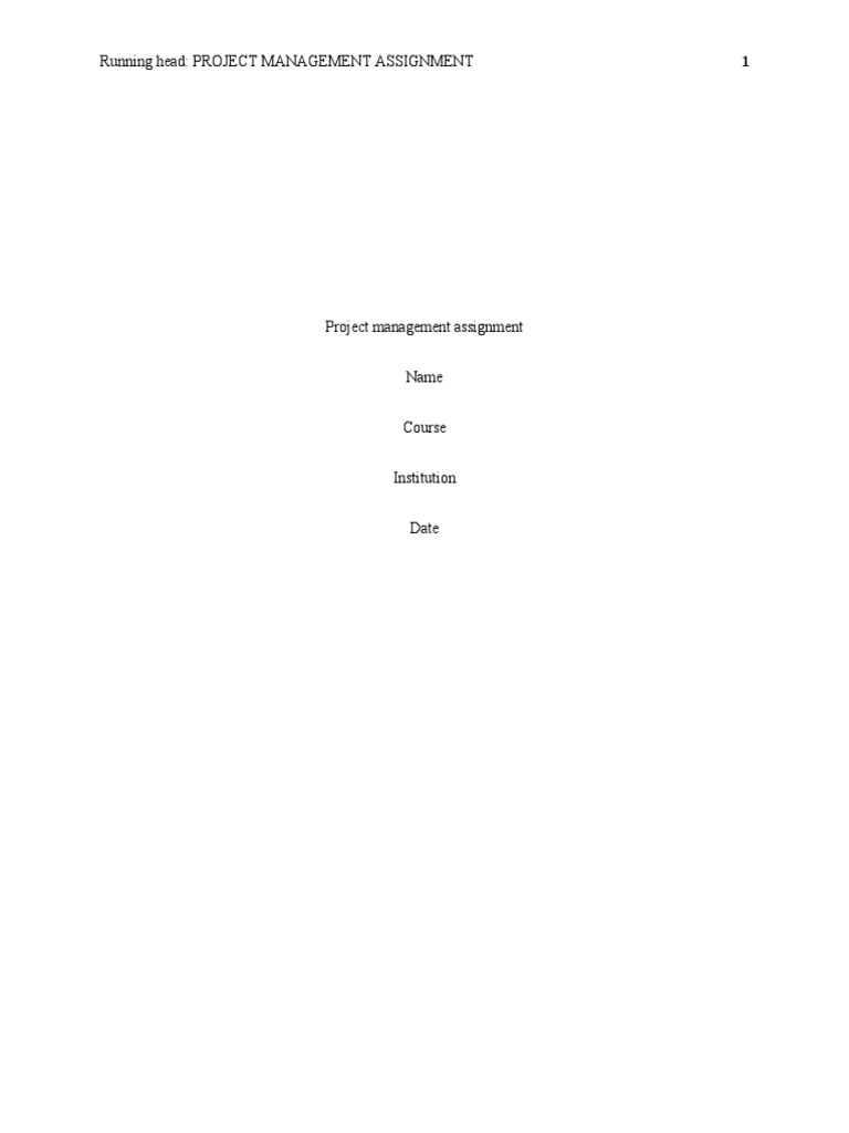 Project Management Assignment | PDF | Project Management | Life Cycle ...