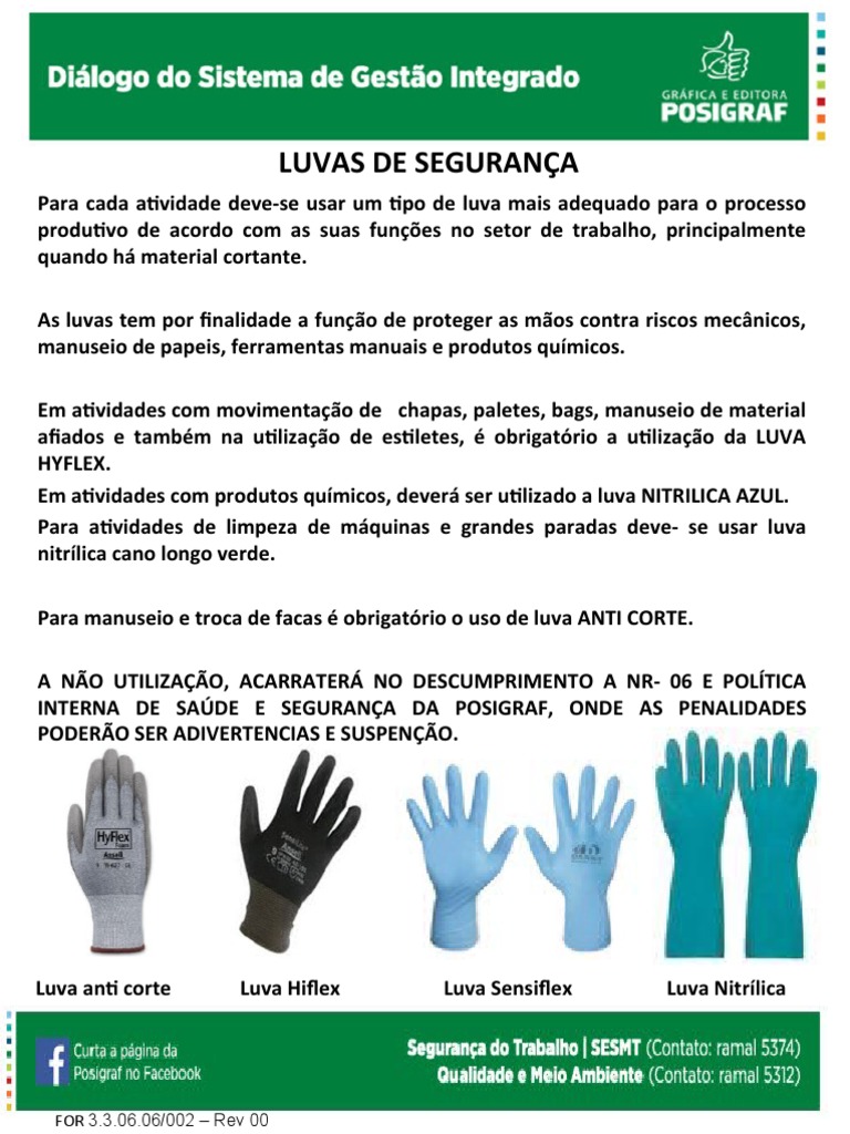 Uso Obrigatório De Luvas De Segurança Pdf