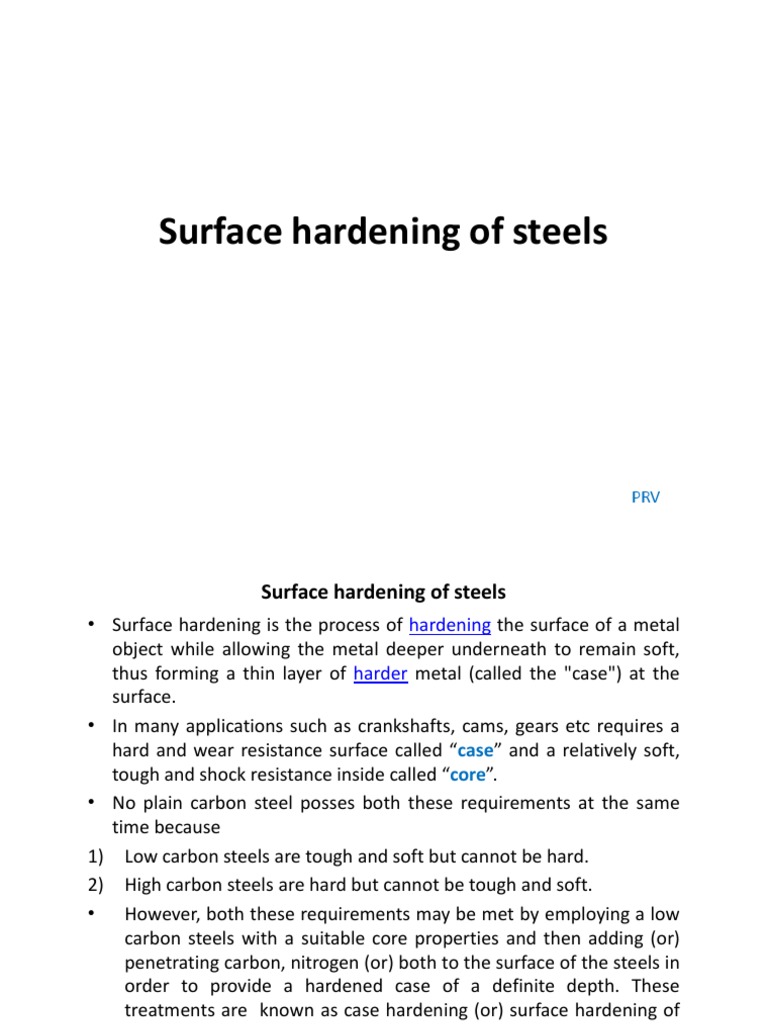 Surface Hardening Methods of Steels | PDF | Steel | Secondary Sector Of ...