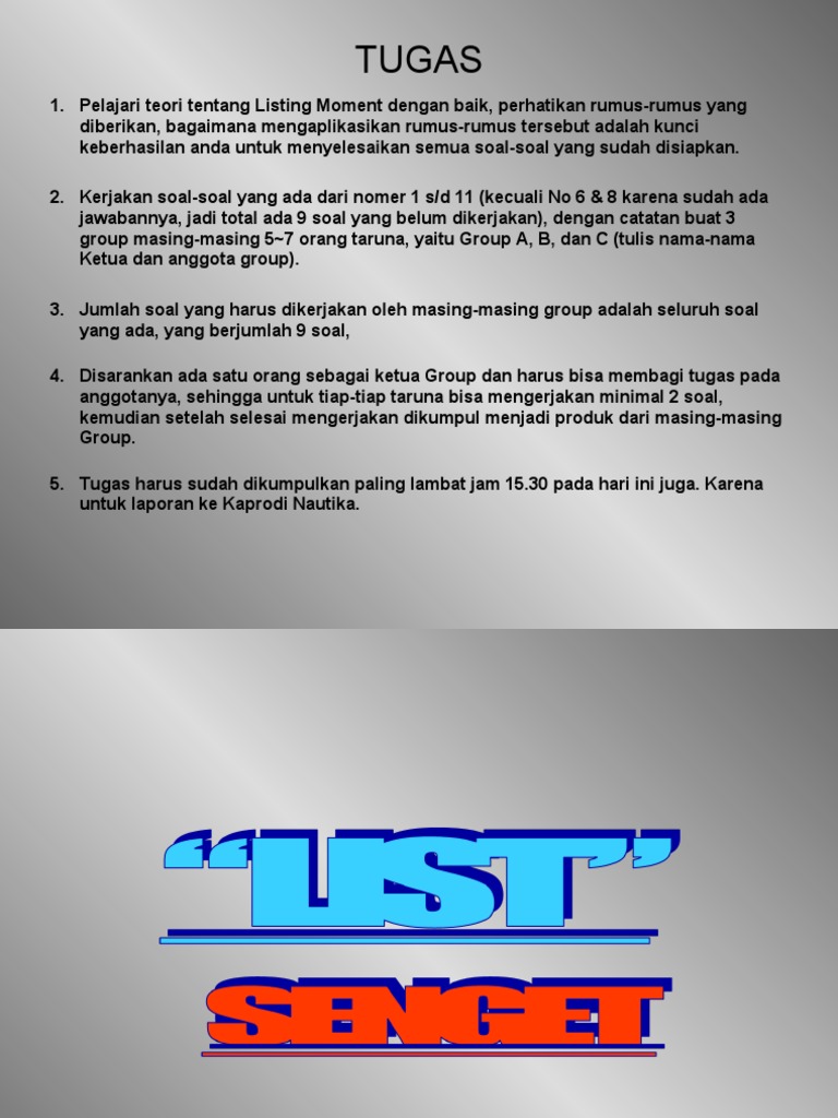 Listing Moment | PDF | Metode & Bahan Ajar | Sains & Matematika