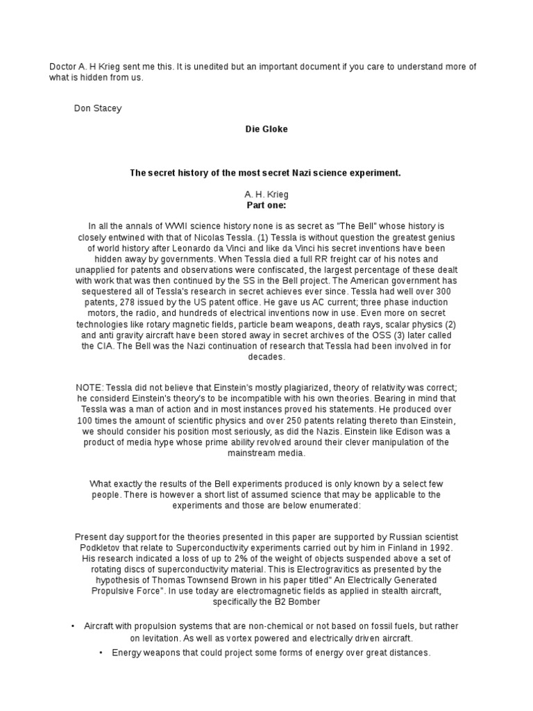 Secret Nazi Science: The Bell | PDF | Light | Physics