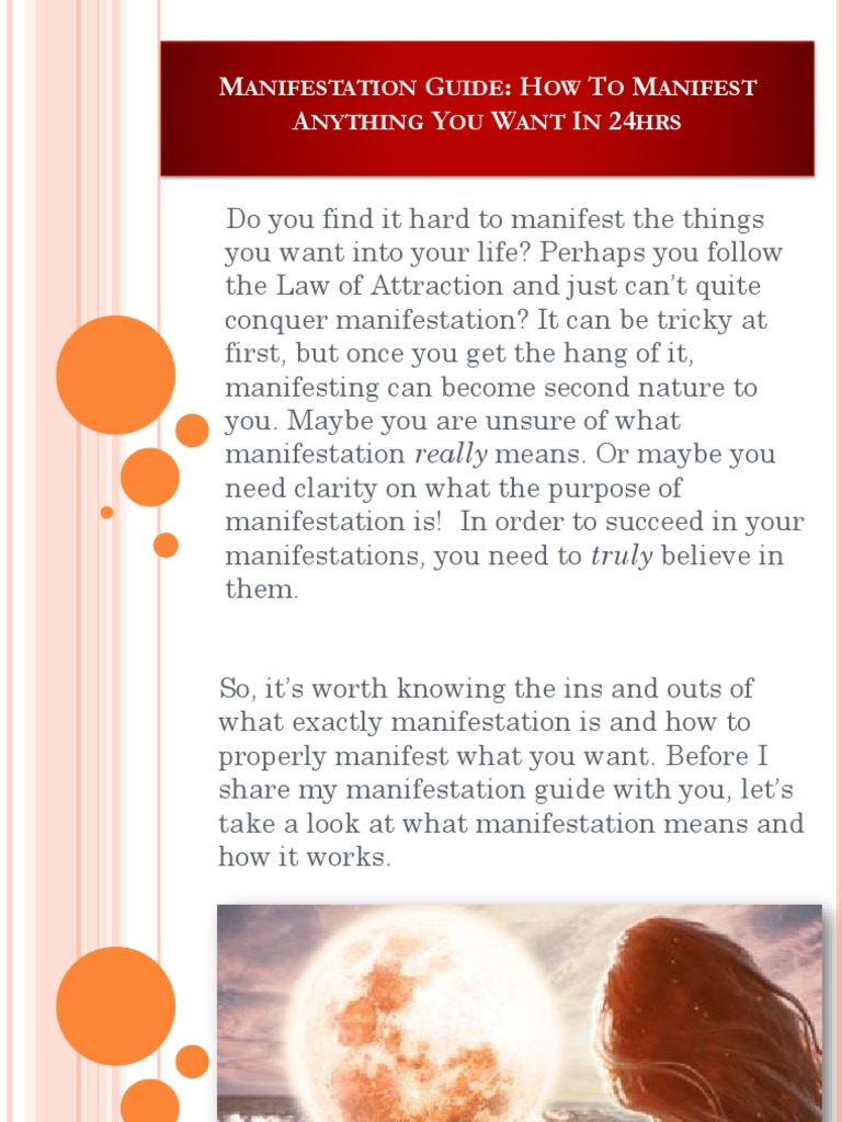 Manifestation Guide How To Manifest Anyt | PDF | Law Of Attraction (New ...