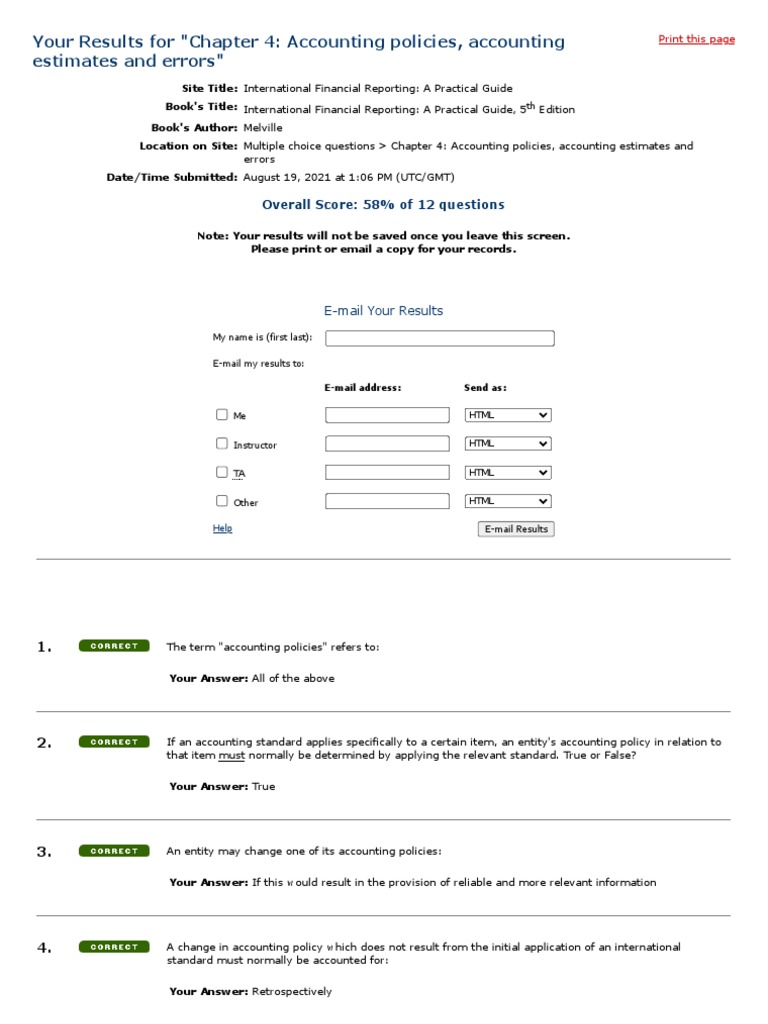 Multiple Choice Questions Accounting Policies | PDF | Accounting ...