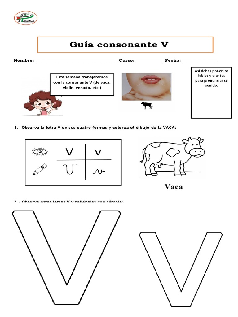 Guía Consonante V | PDF | Artes del Lenguaje y Comunicación
