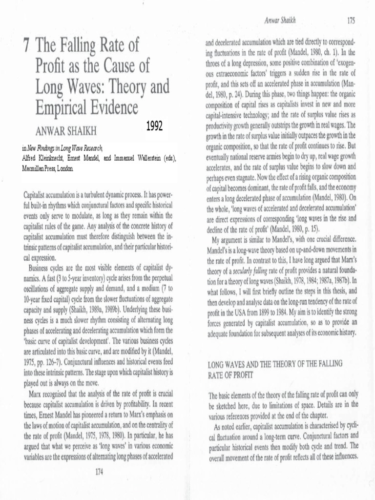 Falling Rate of Profit | PDF | Capitalism | Capacity Utilization