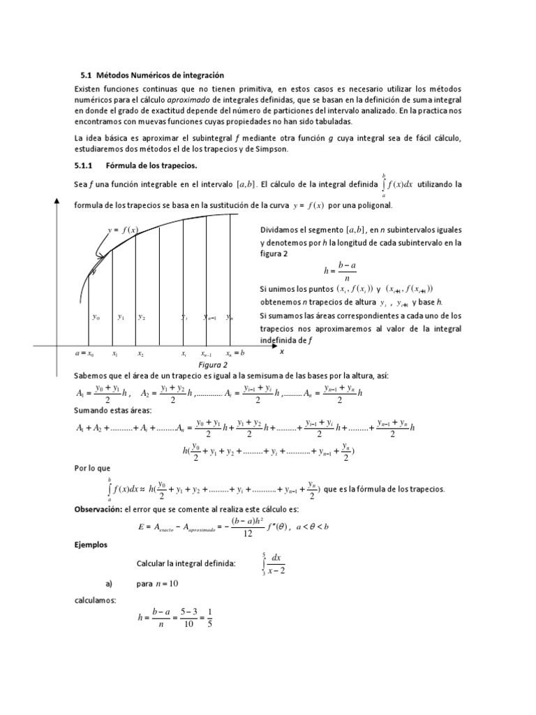 Integral Definida Método Simpsons y Trapecio | PDF | Integral | Matemáticas