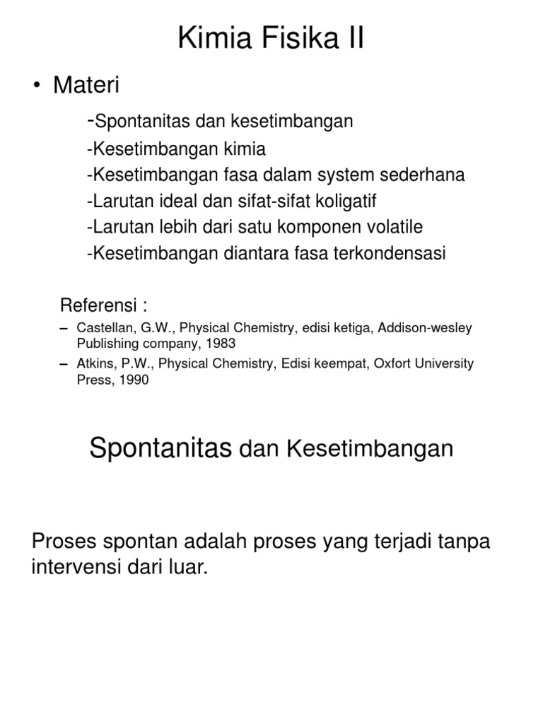 Materi 1 Kimia Fisika 2 | PDF