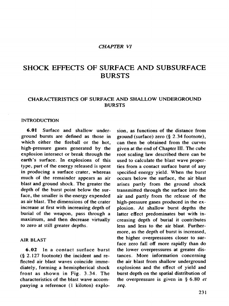 06 Shock Effects of Surface and Subsurface Bursts | PDF | Impact Crater ...