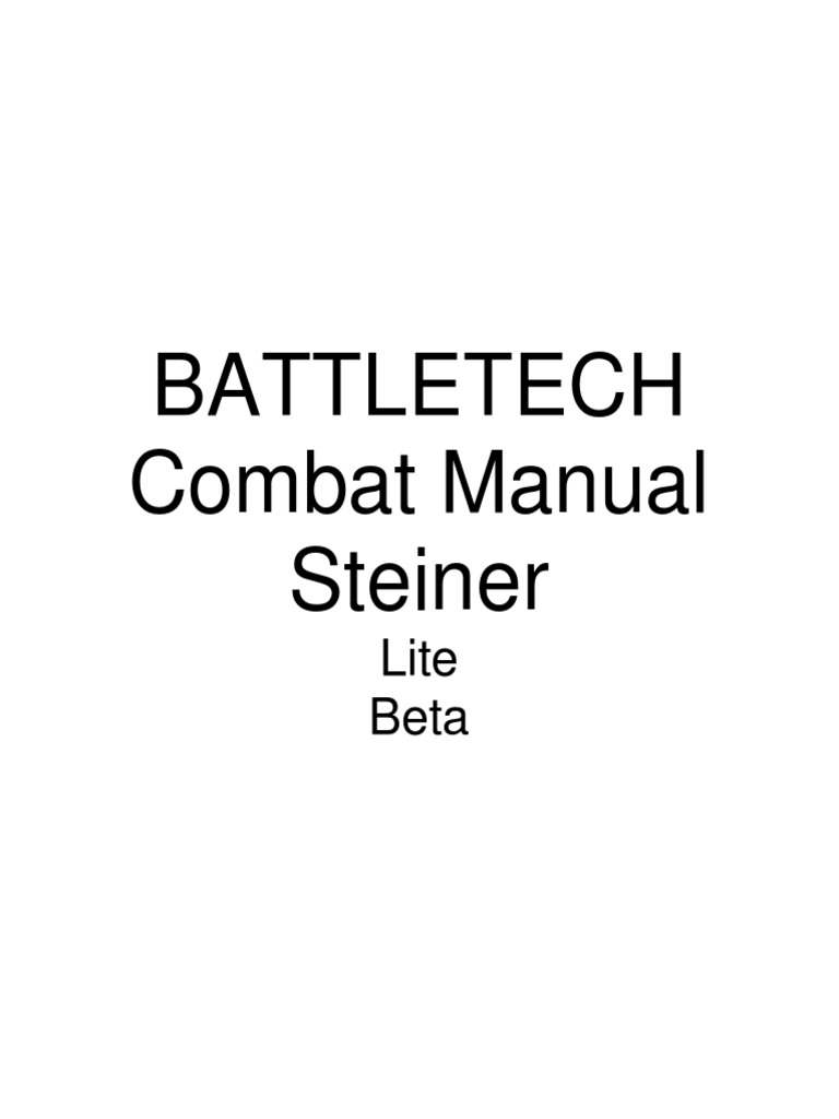 Battletech Combat Manual Steiner: Lite Beta | PDF | Company (Military ...