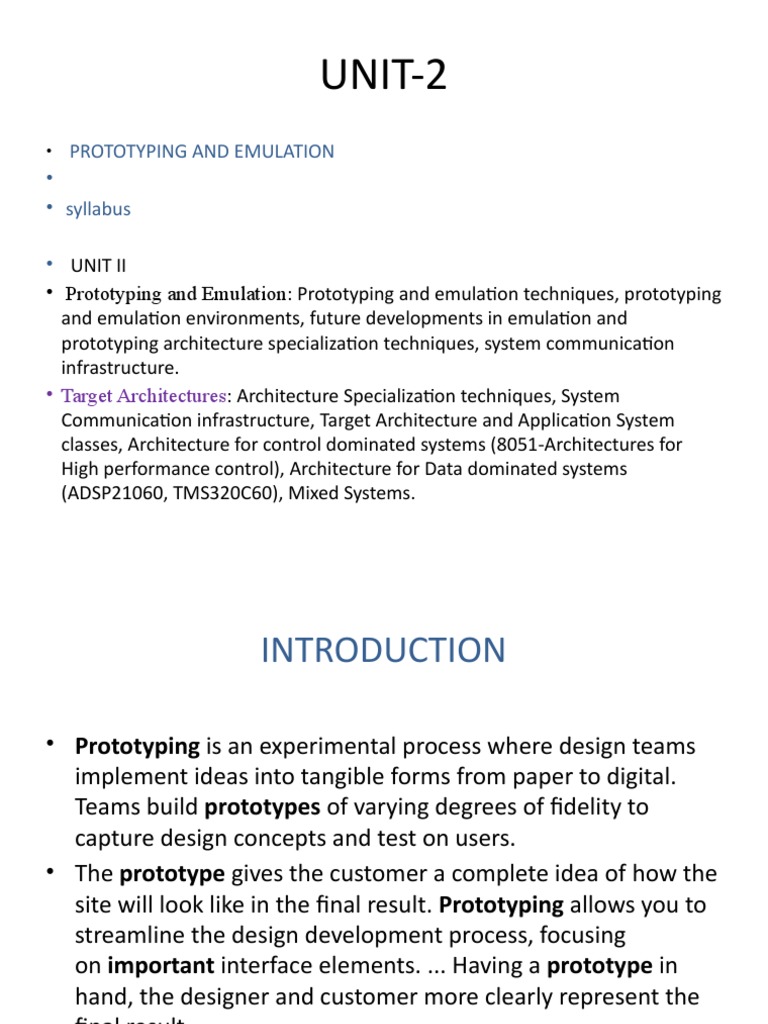 Hwsw Codesign Unit 2 Prototyping And Emulation Technique Notes Pdf 