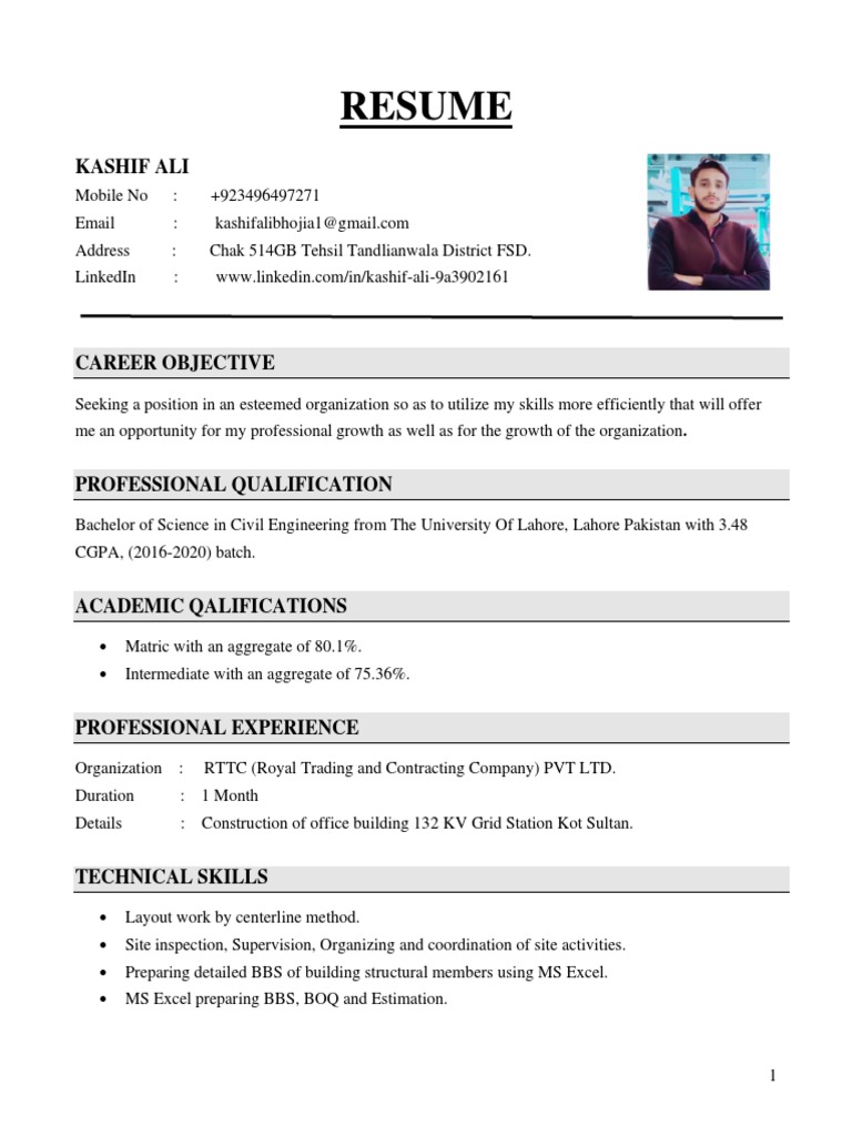 Kashif Ali Resume-1 | PDF