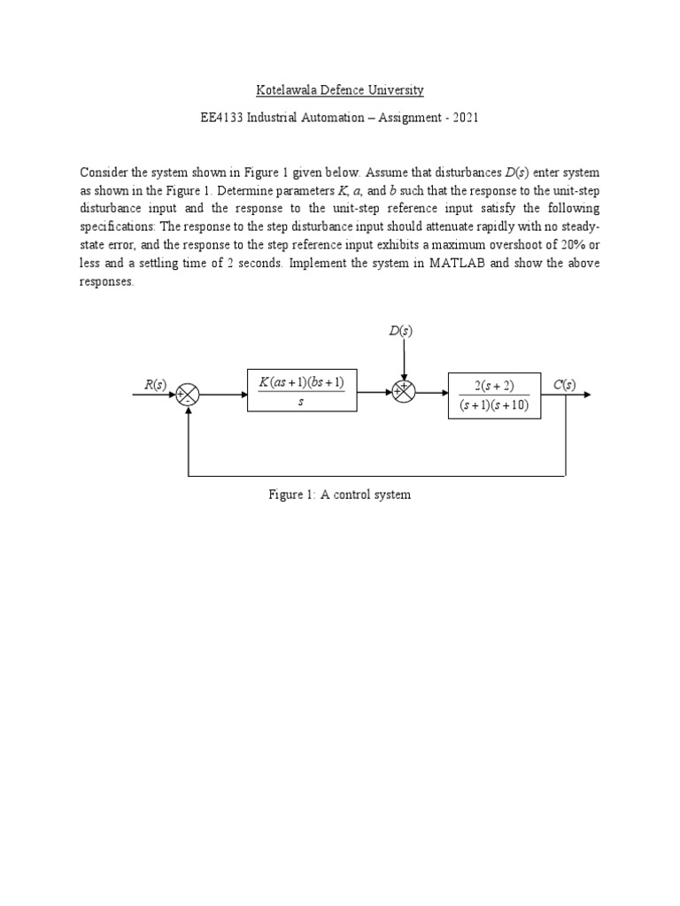 EE4133 Assignment 2021 | PDF