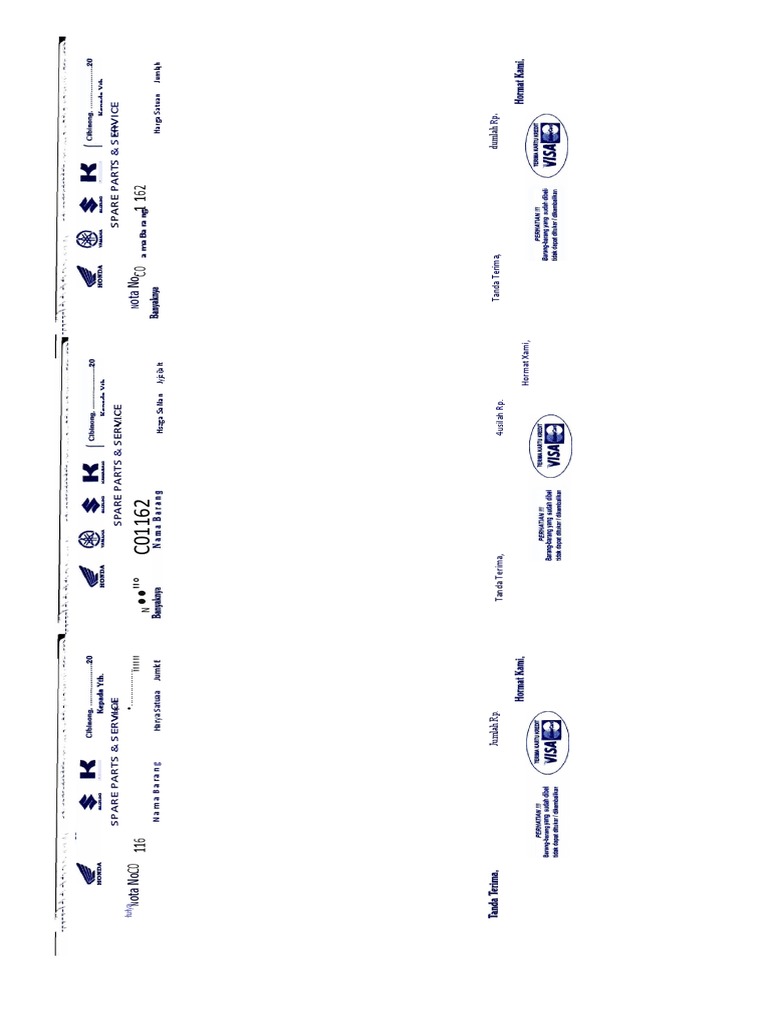 Nota Bengkel Motor | PDF