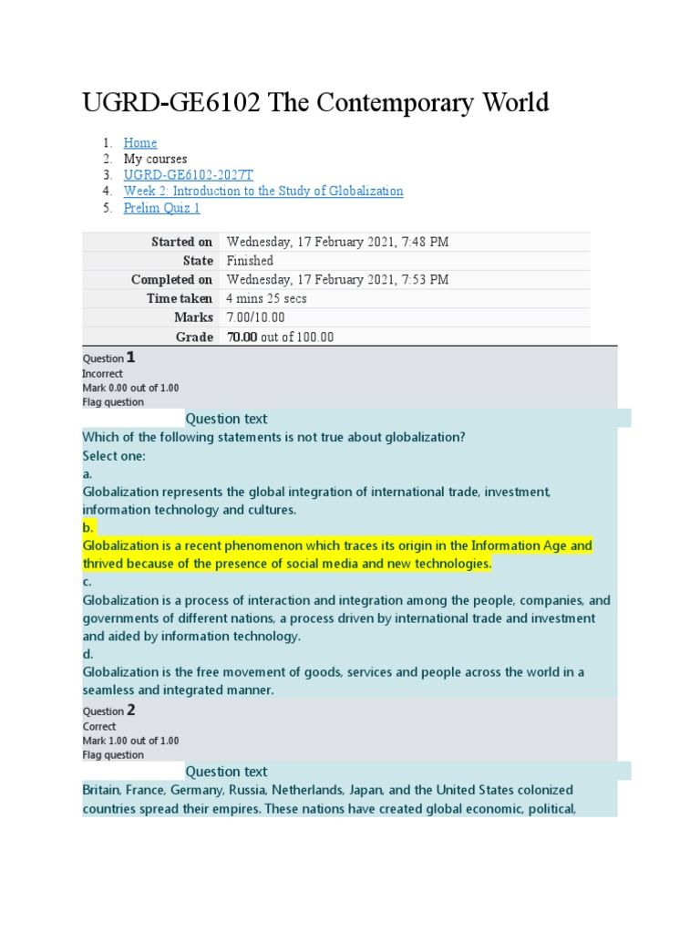 Contemporary World | PDF | Globalization | Poverty & Homelessness