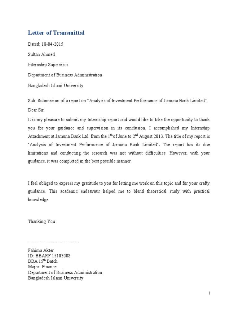 Letter of Transmittal 01 | PDF | Banks | Credit