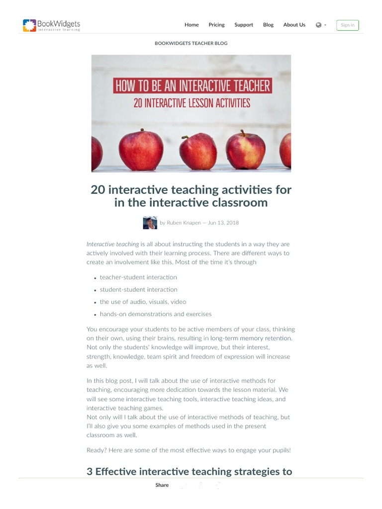 20 Interactive Teaching Activities For in The Interactive Classroom ...