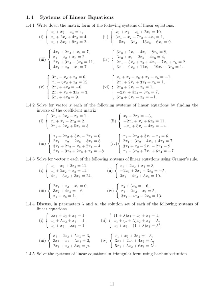 4 Systems of Linear Equations | PDF | Mathematics | Algebra