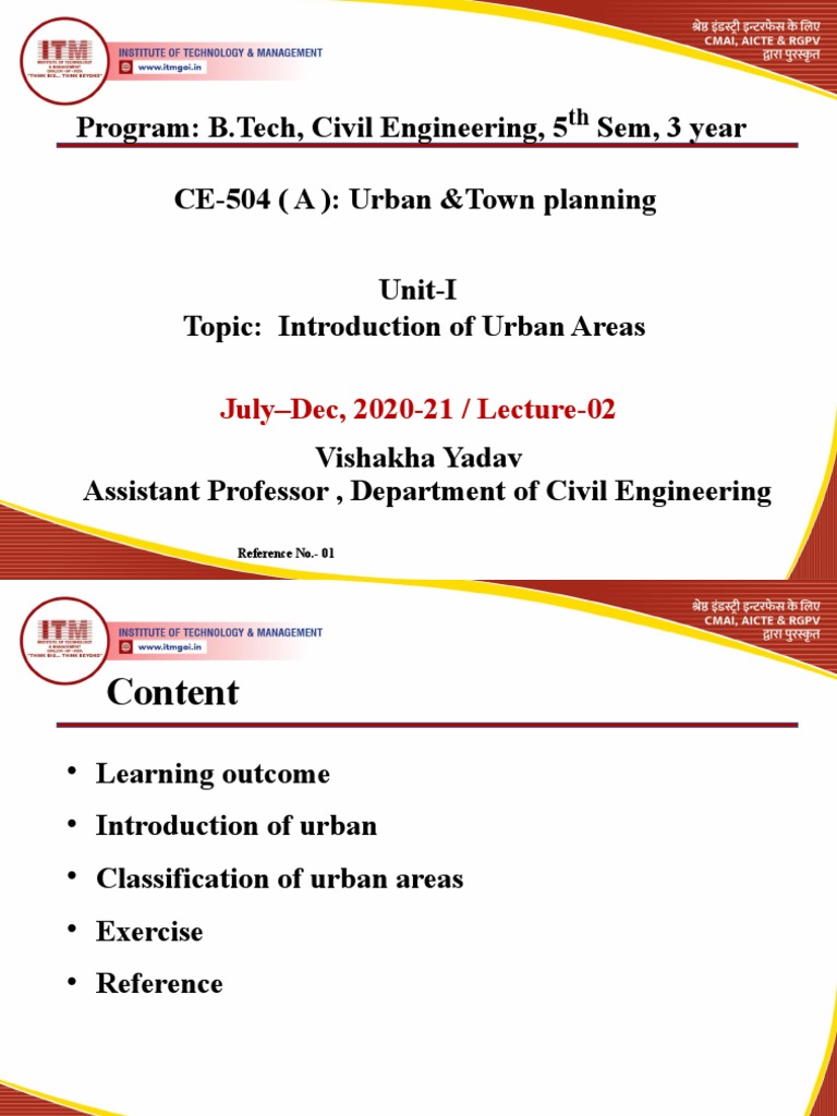 Unit 1 Ppt 02 Introduction Of Urban Areas Pdf Village Urban Area
