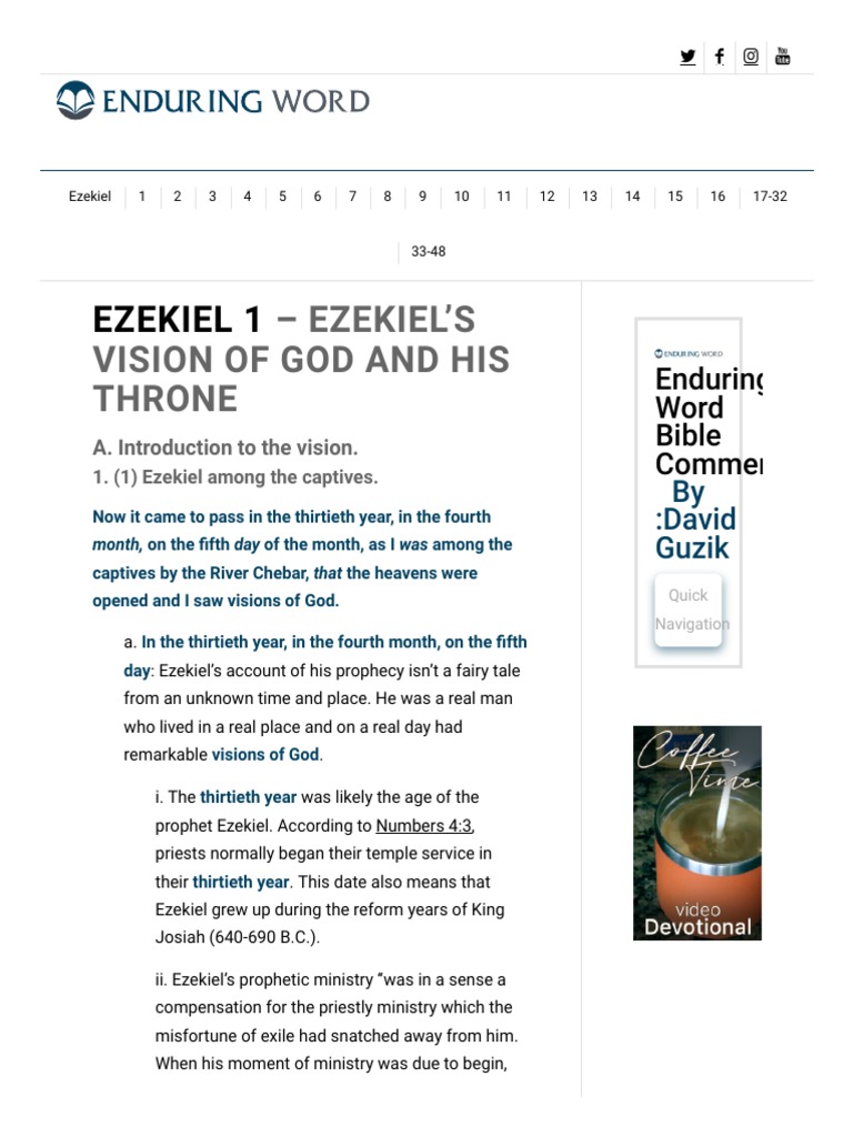 Enduring Word Bible Commentary Ezekiel Chapter 1 | PDF | Http Cookie ...