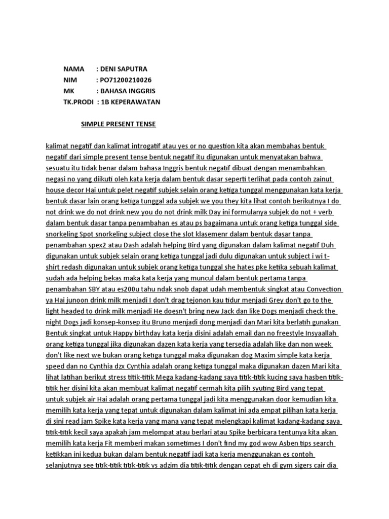 Deni Saputra - Resume Bahasa Inggris | PDF