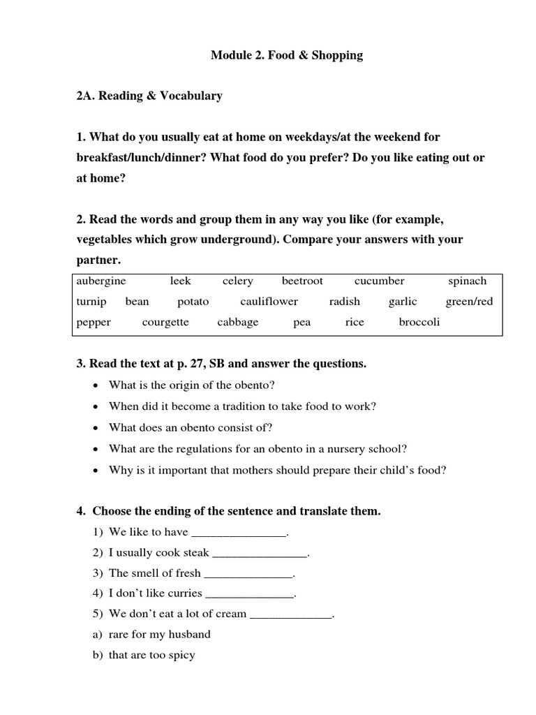 8 Module - 2 | PDF | Foods | English Language
