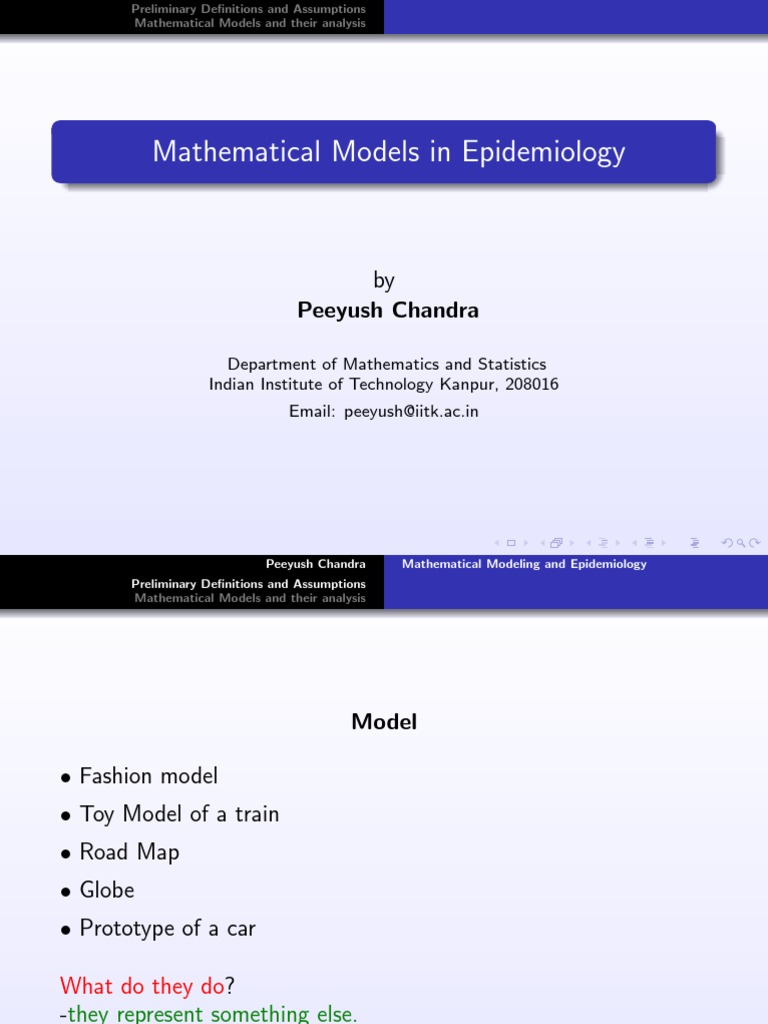 Mathematical Models in Epidemiology: by Peeyush Chandra | PDF ...