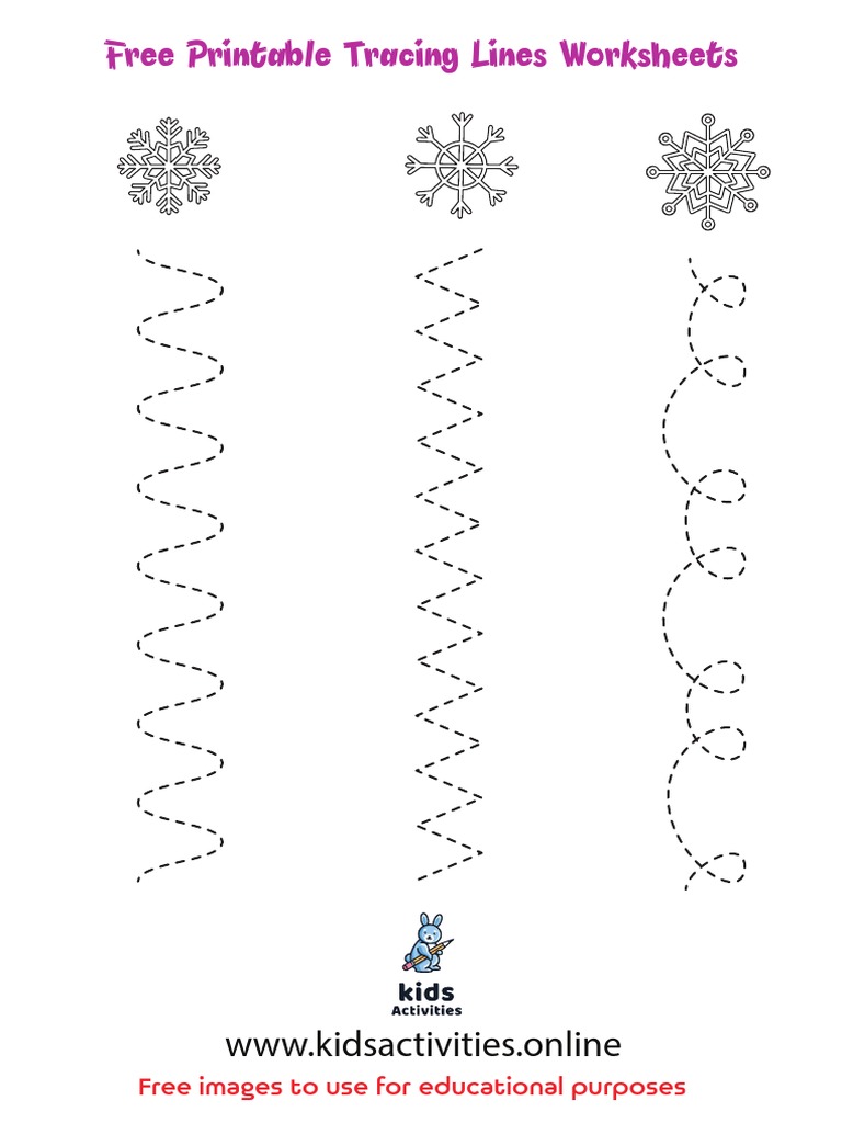 Free Printable Tracing Lines Worksheets | PDF