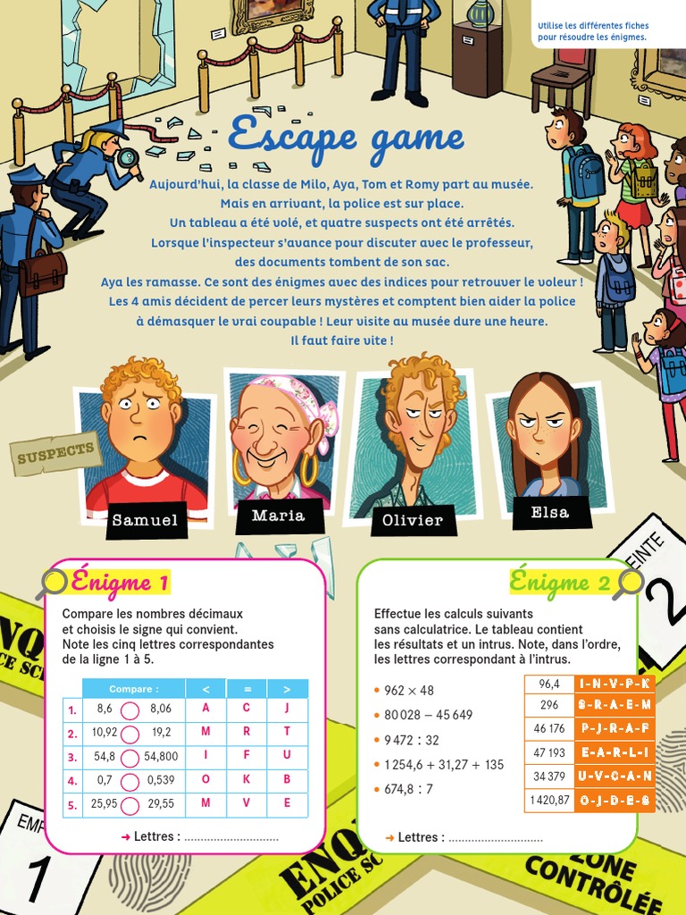 Pages Escape Games CM2 Cap Maths | PDF | Jeux de plateau | Jeux d ...