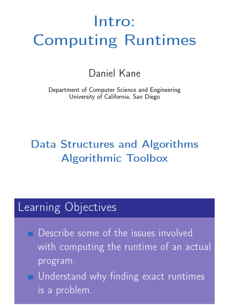 1 Intro 4 1 Runtimes | PDF | Array Data Structure | Algorithms