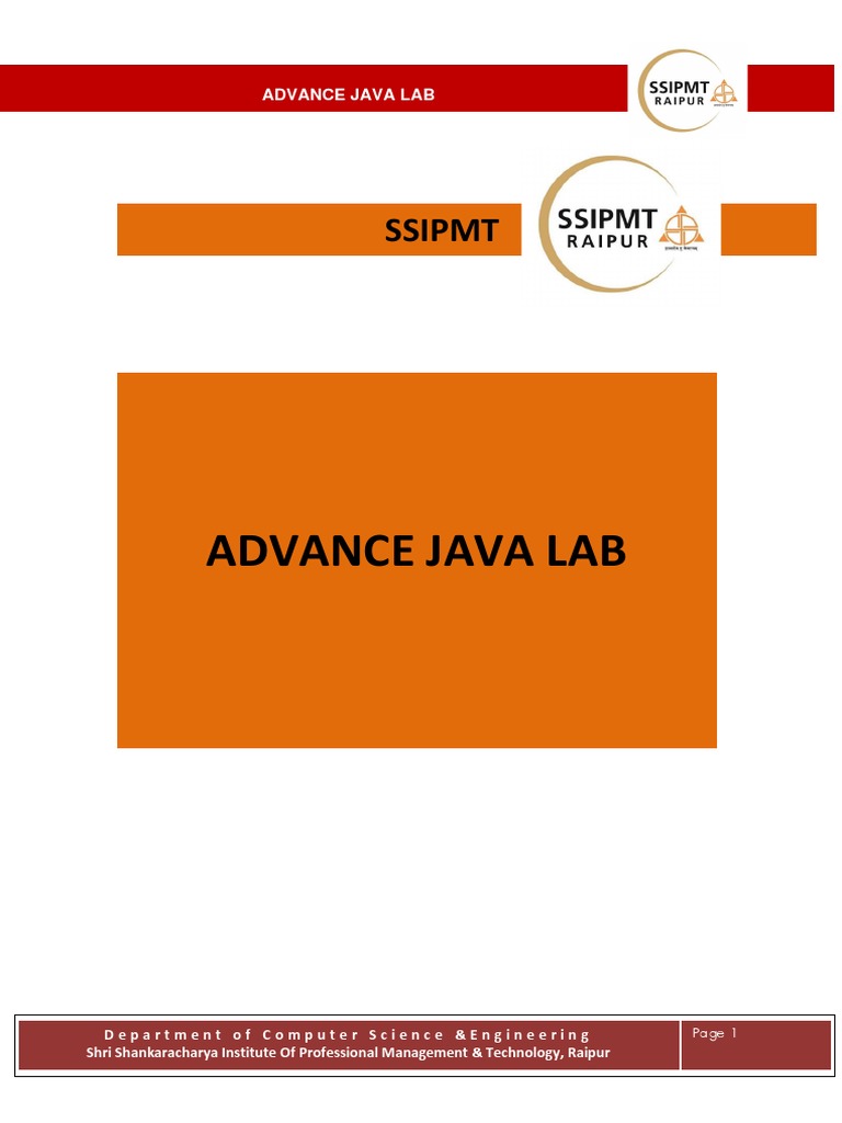 Advance Java Lab: Ssipmt | PDF | Computing | Software Engineering