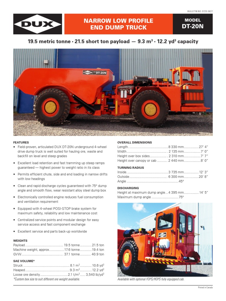 Dumper Dux - DT20 - 5627B | PDF | Truck | Brake