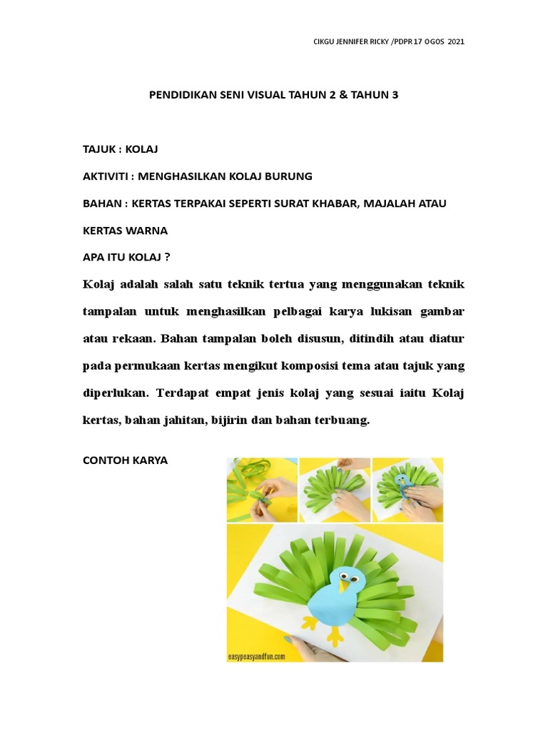 Pendidikan Seni Visual Tahun 2 | PDF | Seni
