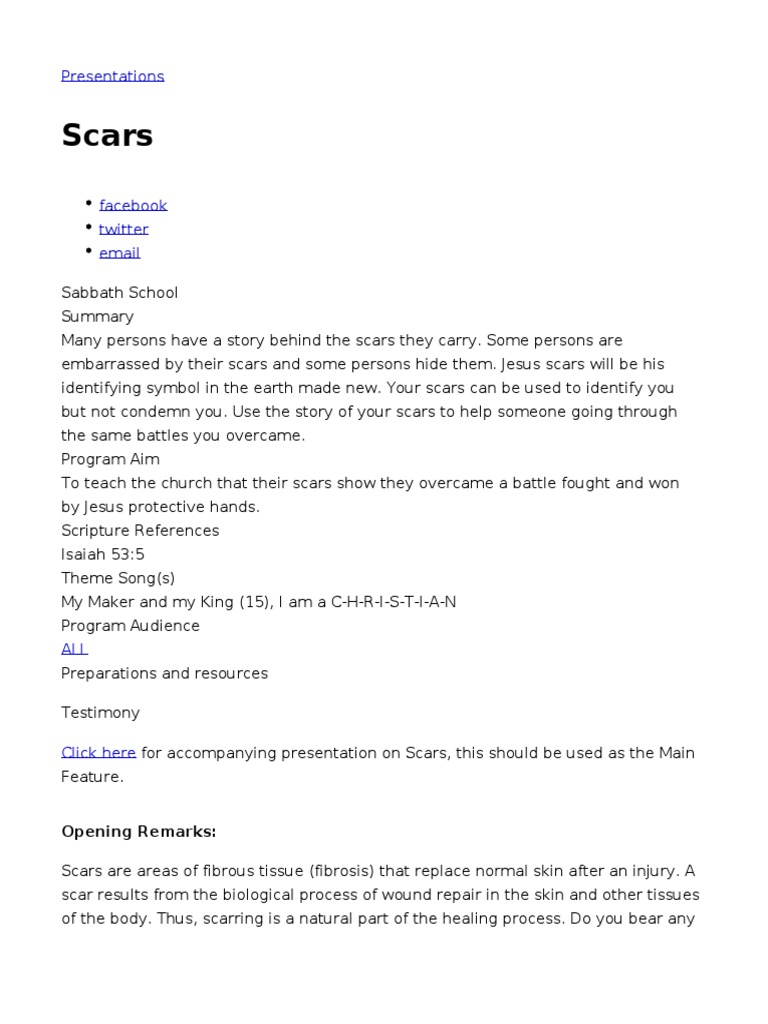 Scars: Presentations | PDF | Scar