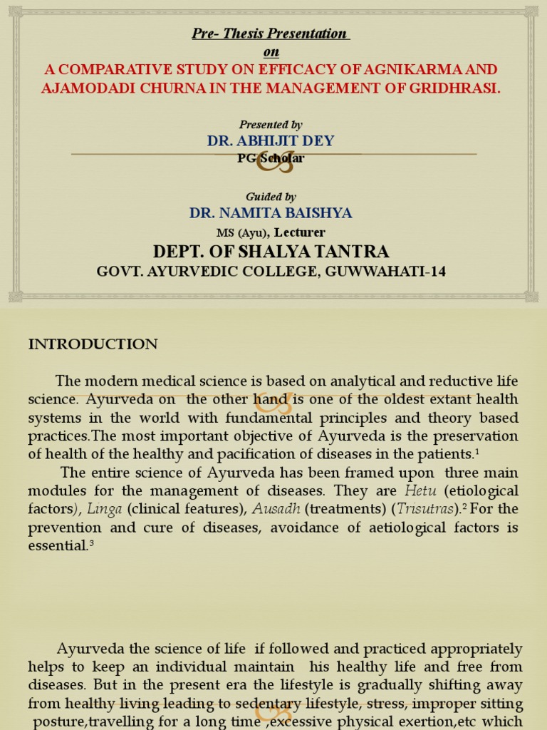 A Comparative Study On Efficacy of Agnikarma and Ajamodadi Churna in ...