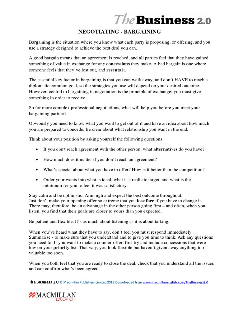 Negotiation Bargaining Video Script | PDF | Negotiation | Bargaining