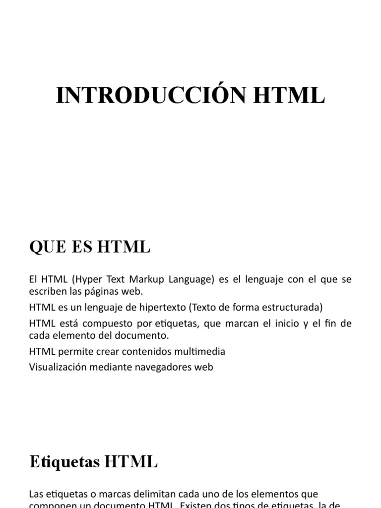 Introducción HTML | PDF | HTML | Página web